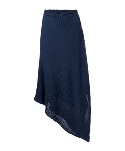 Victoria Beckham Draped Knitted Cotton-blend Midi Skirt - Black