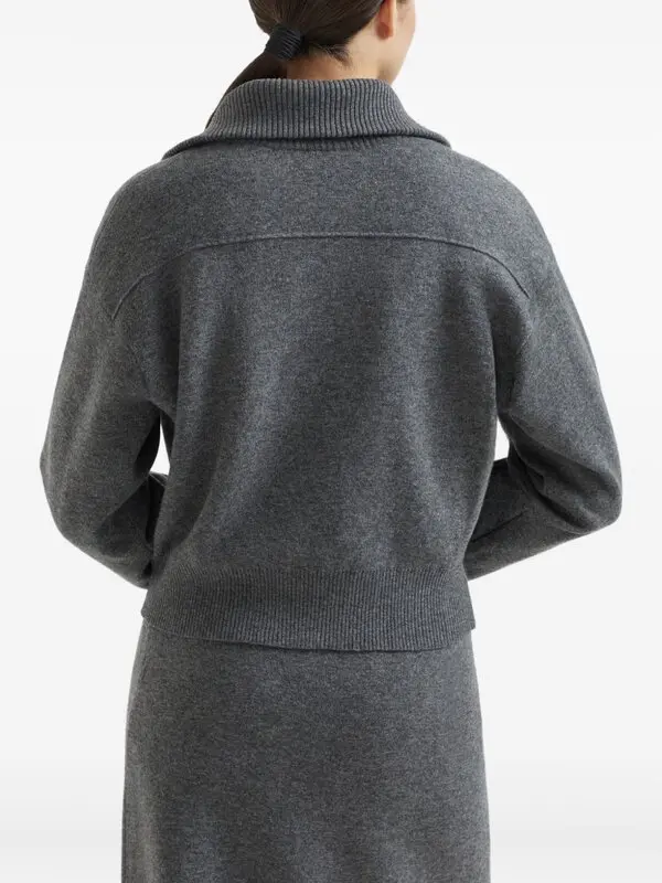 Brunello Cucinelli High Neck Zip-up Cardigan