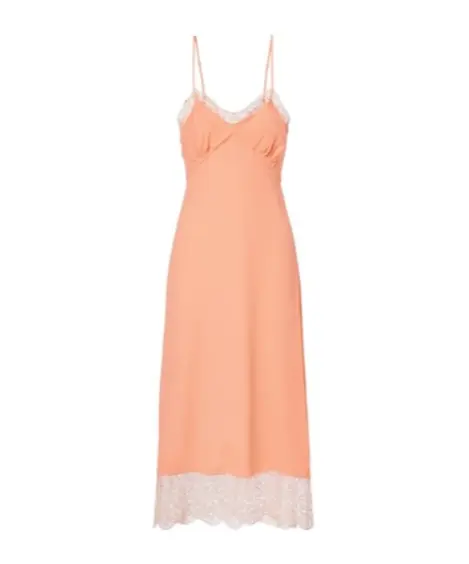 Simone Rocha Lace-trimmed Crepe De Chine Slip Dress - Pink