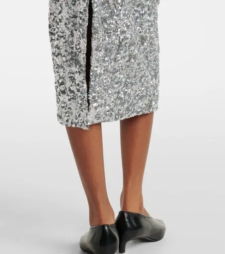 BLAZÉ MILANO Sequined Floral Motif Pencil Skirt