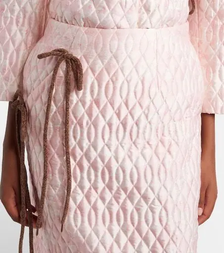 Simone Rocha Floral Quilted Pencil Skirt