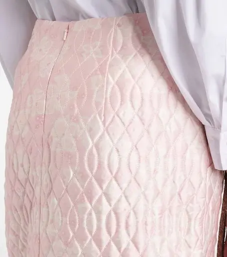 Simone Rocha Floral Quilted Pencil Skirt
