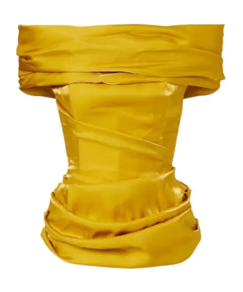 Magda Butrym Draped Off-shoulder Satin Top