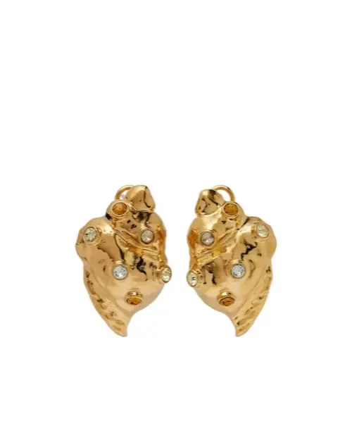 Oscar De La Renta Seashell Crystal-embellished Earrings - Yellow