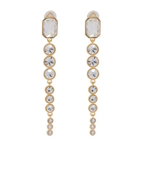 Oscar De La Renta Crystal-embellished Clip-on Earrings - Yellow