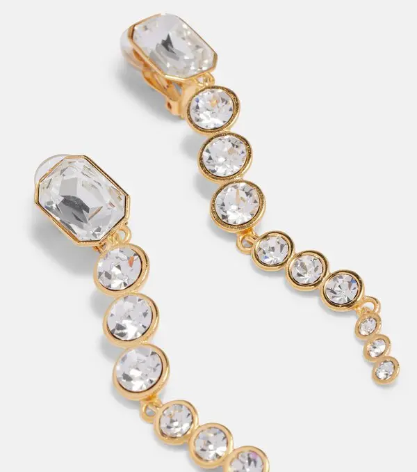 Oscar De La Renta Crystal-embellished Clip-on Earrings