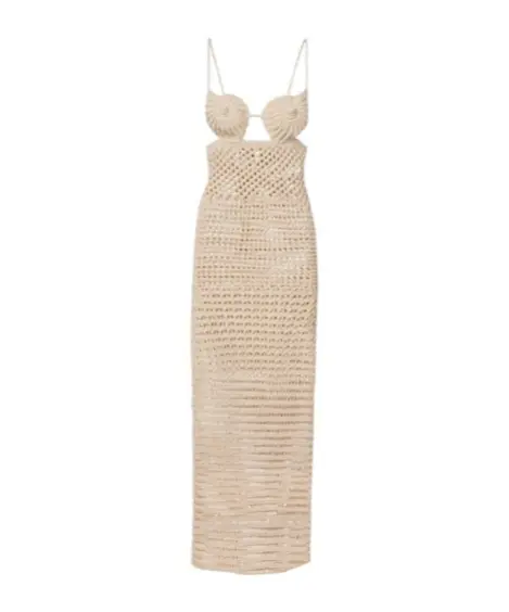 Alanui The Sound Of The Sea" Crochet Maxi Dress - Nude