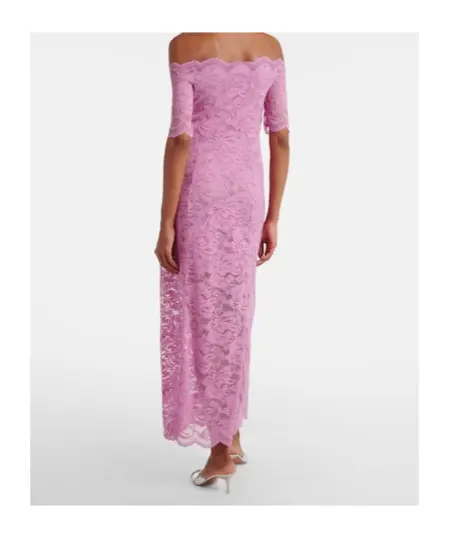 Rabanne Off-shoulder Lace Midi Dress