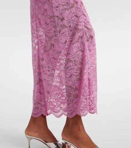 Rabanne Off-shoulder Lace Midi Dress