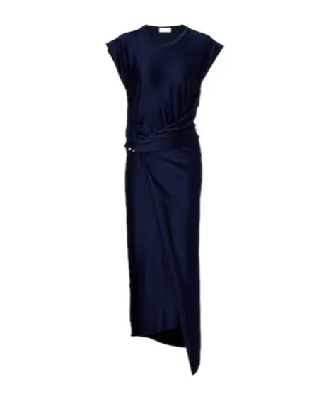 Rabanne Draped Jersey Maxi Dress - Black