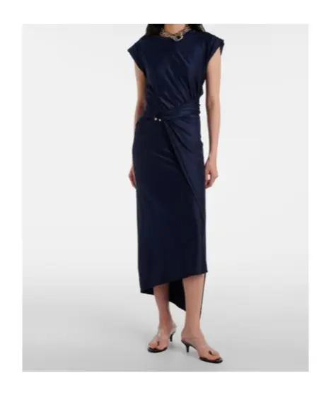 Rabanne Draped Jersey Maxi Dress