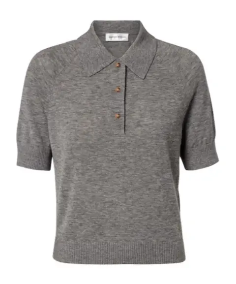 Victoria Beckham Short Sleeve Polo Shirt - Gray