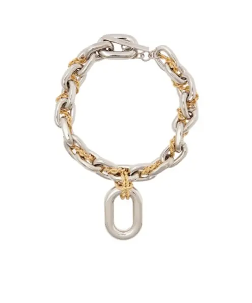Rabanne Logo Detail Necklace - Yellow