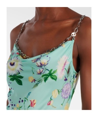 Rabanne Chain-detail Floral Maxi Dress - No