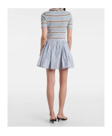 Rabanne Striped Cotton Miniskirt
