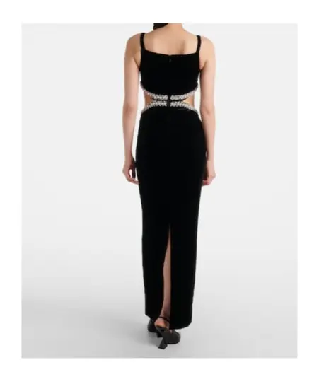 SELF-PORTRAIT Cutout Velvet Maxi Dress