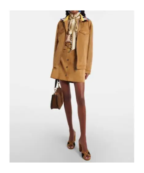 Etro Belted Suede Skirt