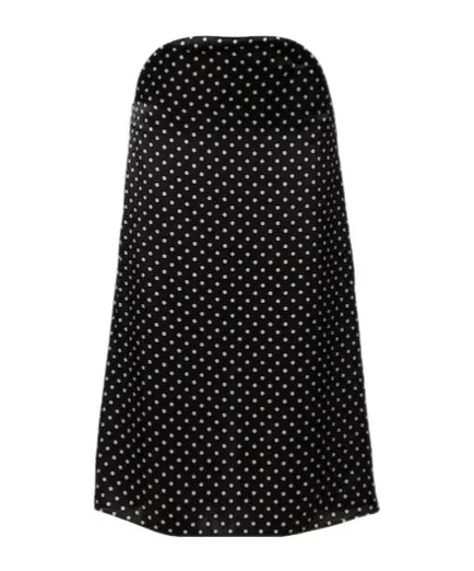 JEAN PAUL GAULTIER Cutout Polka-dot Silk Midi Skirt - Black