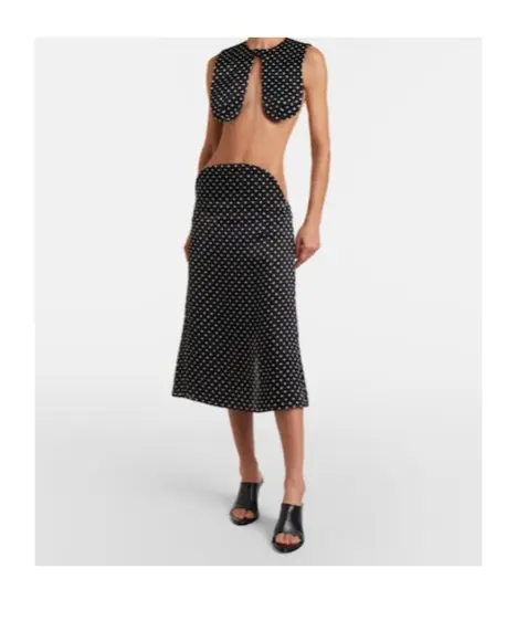 JEAN PAUL GAULTIER Polka-dot Silk Midi Skirt