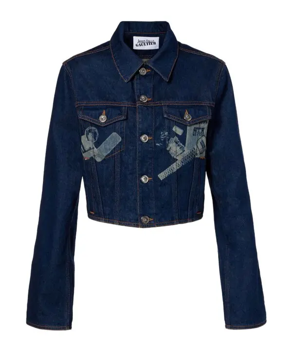 JEAN PAUL GAULTIER Button-down Cropped Denim Jacket