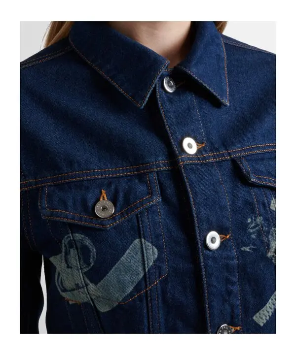 JEAN PAUL GAULTIER Button-down Cropped Denim Jacket