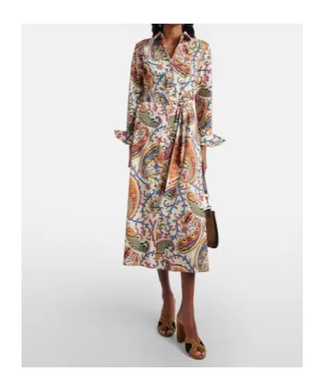 Etro Paisley Cotton Wrap Dress