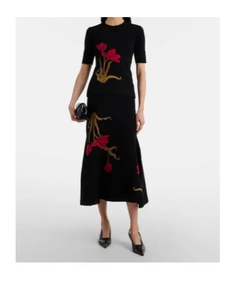 Erdem Floral Jacquard Midi Skirt
