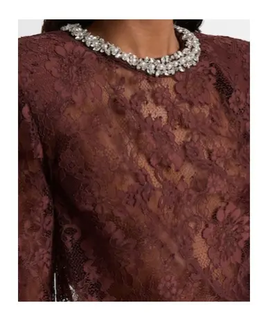 SELF-PORTRAIT Embellished Lace Top