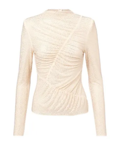 SELF-PORTRAIT Gathered Rhinestone Top