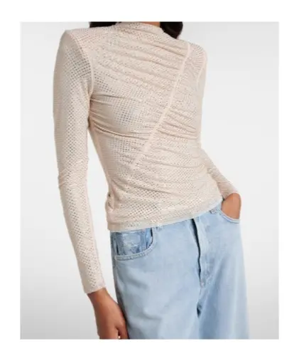SELF-PORTRAIT Gathered Rhinestone Top