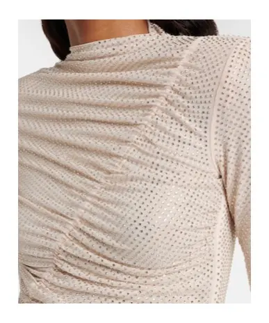 SELF-PORTRAIT Gathered Rhinestone Top