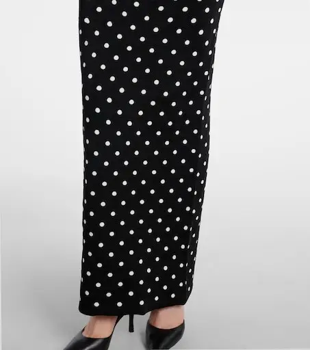 SELF-PORTRAIT Polka-dot Asymmetric Maxi Dress