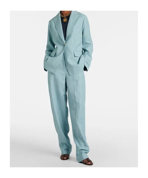 JOSEPH Aix Chambray Wide-leg Pants
