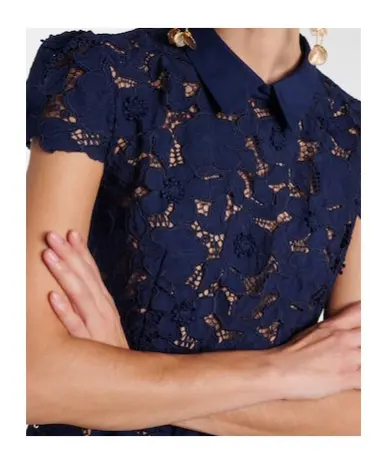 SELF-PORTRAIT Belted Lace Midi Dress