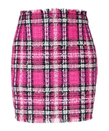 Balmain Checked Cotton And Wool-blend Tweed Miniskirt