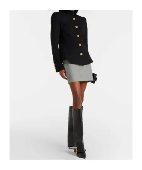 Balmain Houndstooth Wool-blend Miniskirt