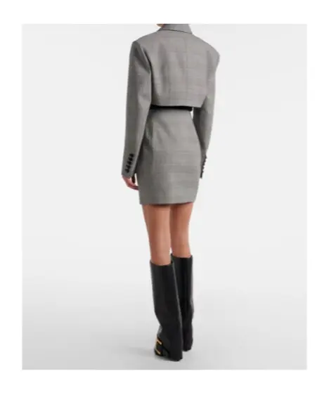 Balmain Houndstooth Wool-blend Miniskirt
