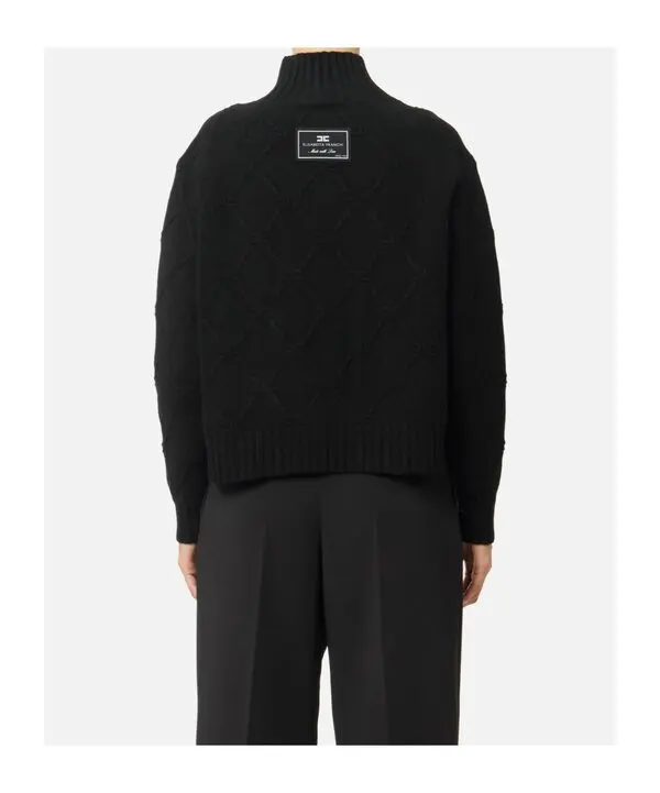 Elisabetta Franchi Logo-patch High-neck Jumper
