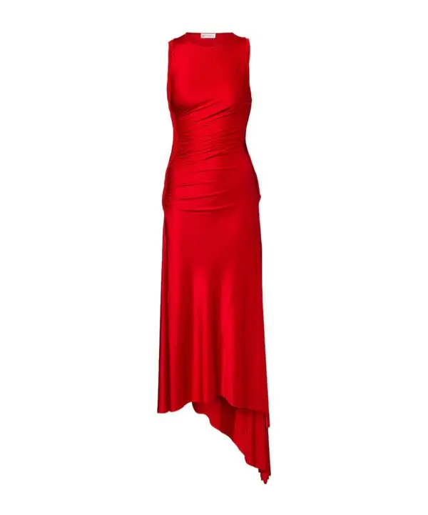 Victoria Beckham Sleeveless Asymmetrical Dress - Red