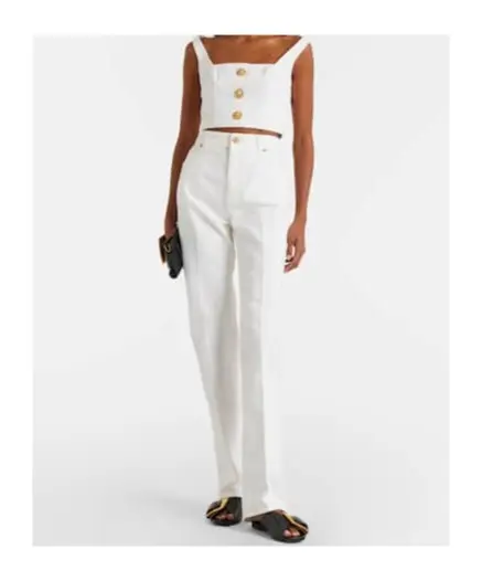 Balmain Denim Crop Top