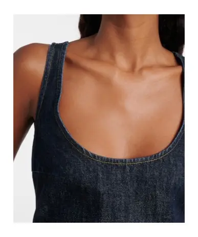 SELF-PORTRAIT Floral-appliqué Denim Minidress