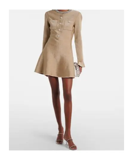 SELF-PORTRAIT Crystal-embellished Lamé Minidress