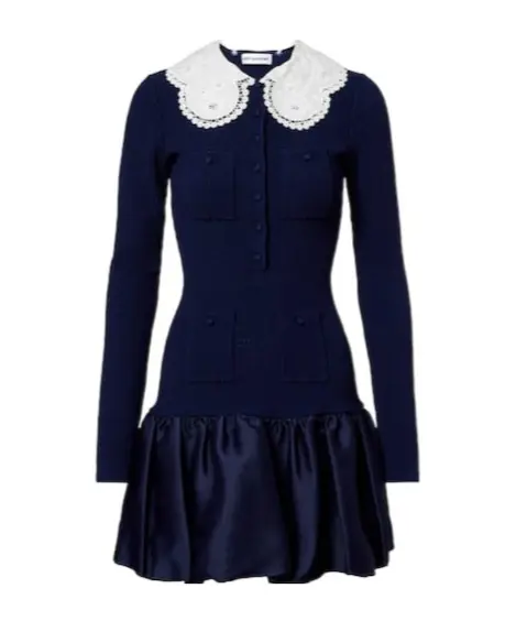 SELF-PORTRAIT Waffle-knit Minidress