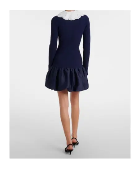 SELF-PORTRAIT Waffle-knit Minidress