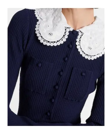 SELF-PORTRAIT Waffle-knit Minidress