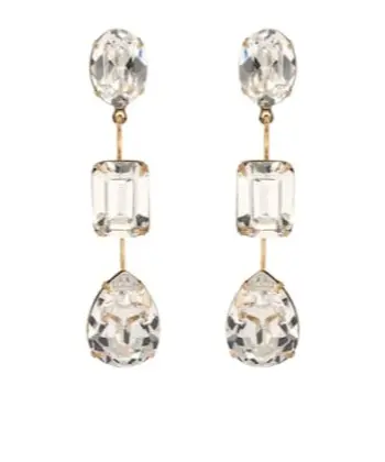 JENNIFER BEHR Allanah Crystal-embellished Earrings - Yellow