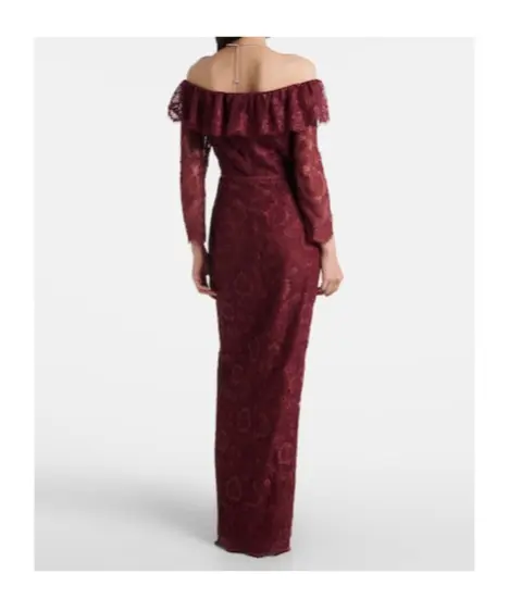 SELF-PORTRAIT Off-shoulder Lace Maxi Dress