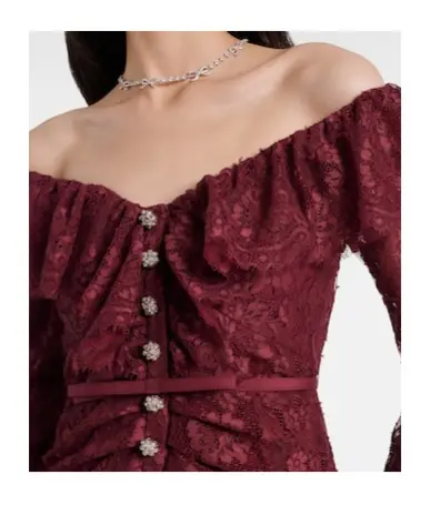 SELF-PORTRAIT Off-shoulder Lace Maxi Dress