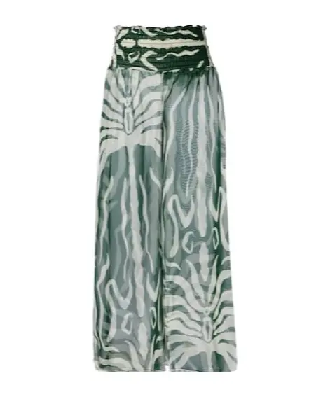 Johanna Ortiz Printed Sheer Wide-leg Pants
