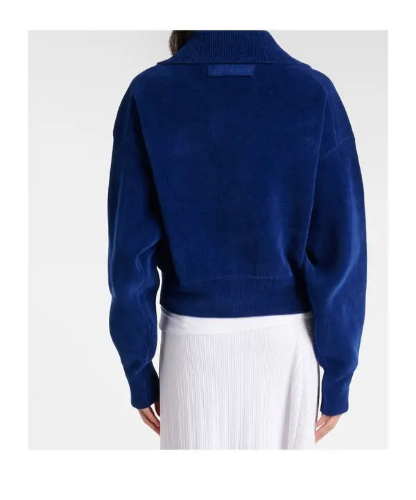 Victoria Beckham Cropped Cotton-blend Velvet Sweatshirt